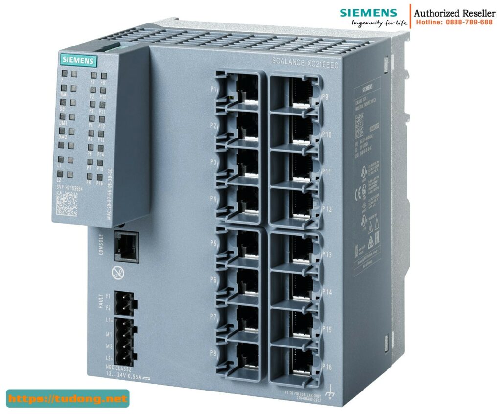 Công tắc Layer 2 6GK5216-0BA00-2FC2 SCALANCE XC216EEC IEC 62443 - Thiết ...